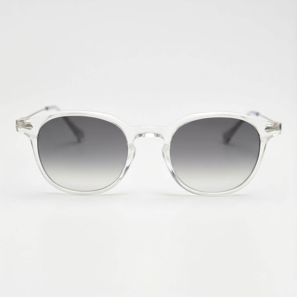 Lora Grey Gradient Sunglasses - Clear Round TR90 | TXOME